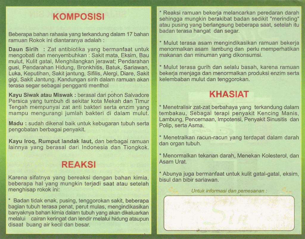 distributor rokok herbal sin jakarta depok bekasi | www.ariirnawan.com